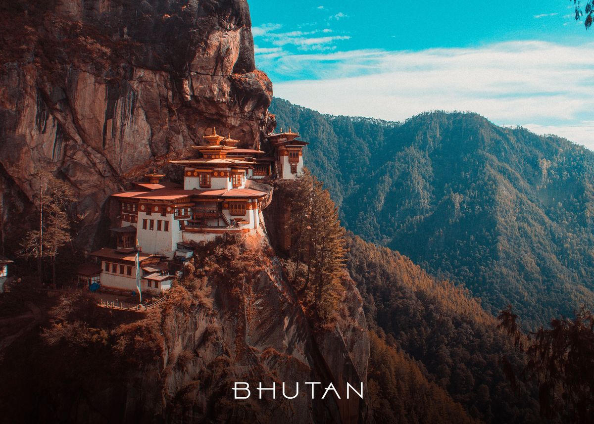 'Bhutan ' Poster, picture, metal print, paint by Famous City | Displate