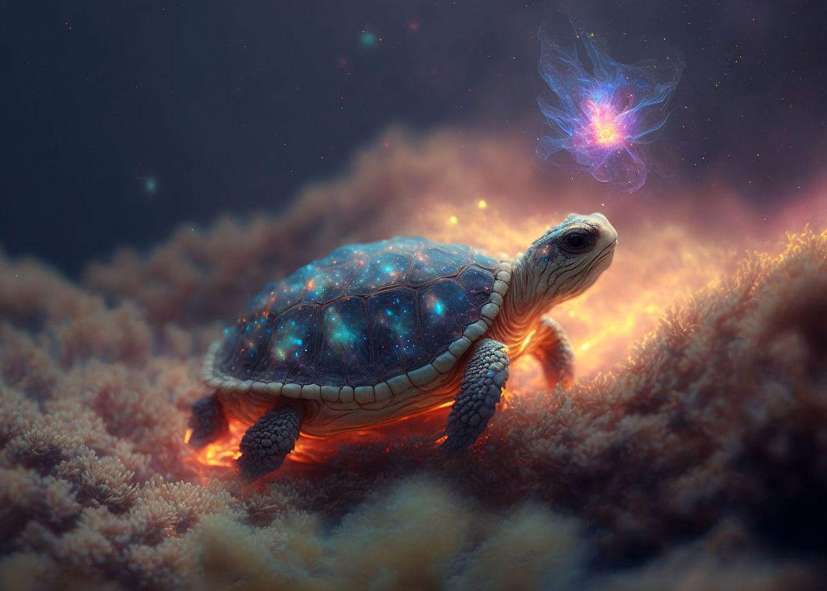 'Spirit Animal Turtle' Poster, picture, metal print, paint by Jiri ...