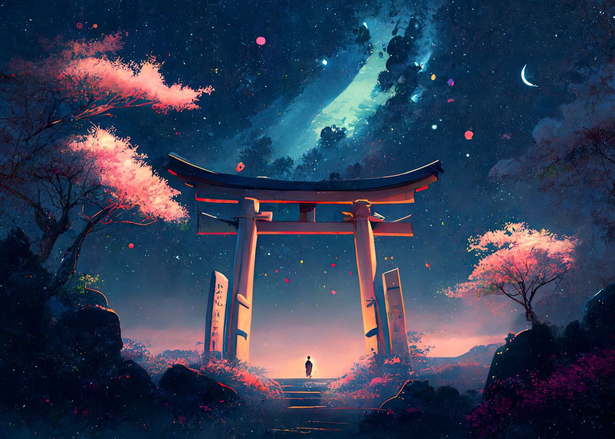 'Distant Stars' Poster, picture, metal print, paint by KyzArt | Displate