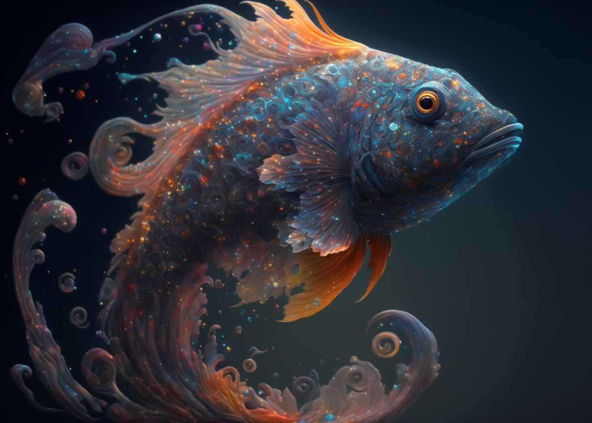 'Spirit Animal Fish' Poster, picture, metal print, paint by Jiri ...