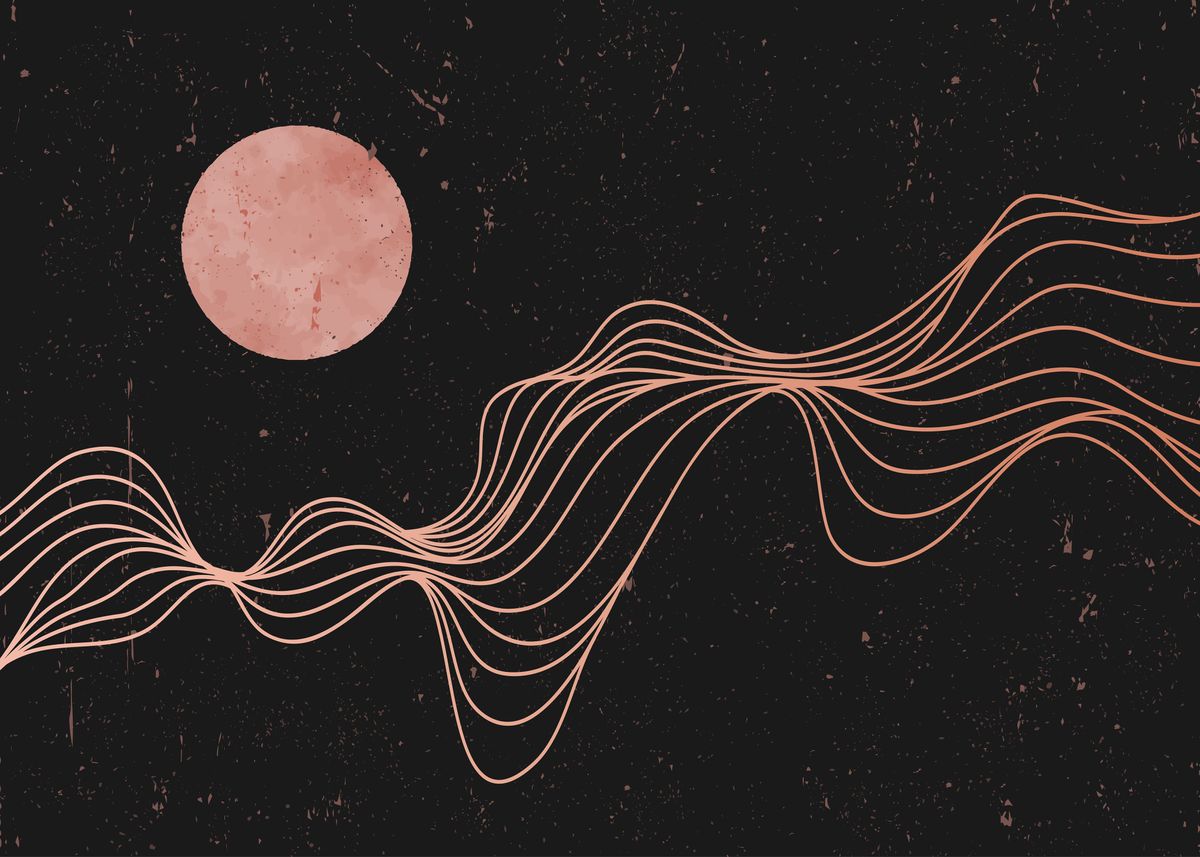 'Dynamic waves line art' Poster, picture, metal print, paint by budi ...