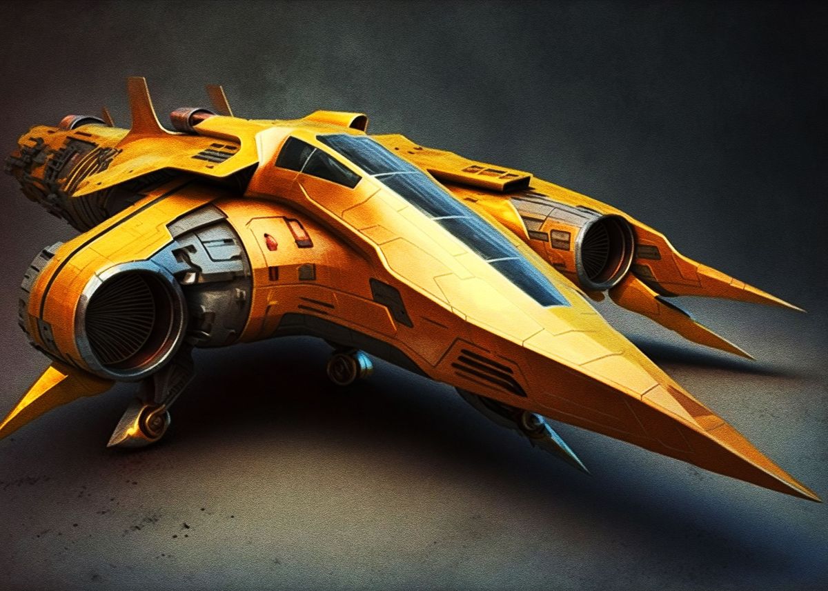 'Yellow Spaceship' Poster, picture, metal print, paint by Fachrul ...