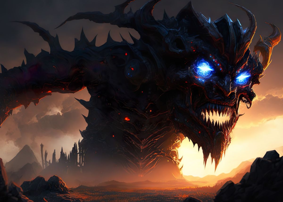 'Giant one arm Demon' Poster, picture, metal print, paint by ...