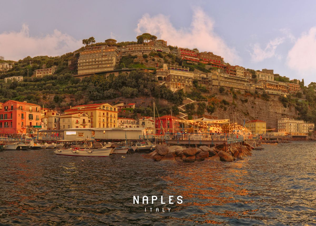 'Naples ' Poster, picture, metal print, paint by Famous City | Displate