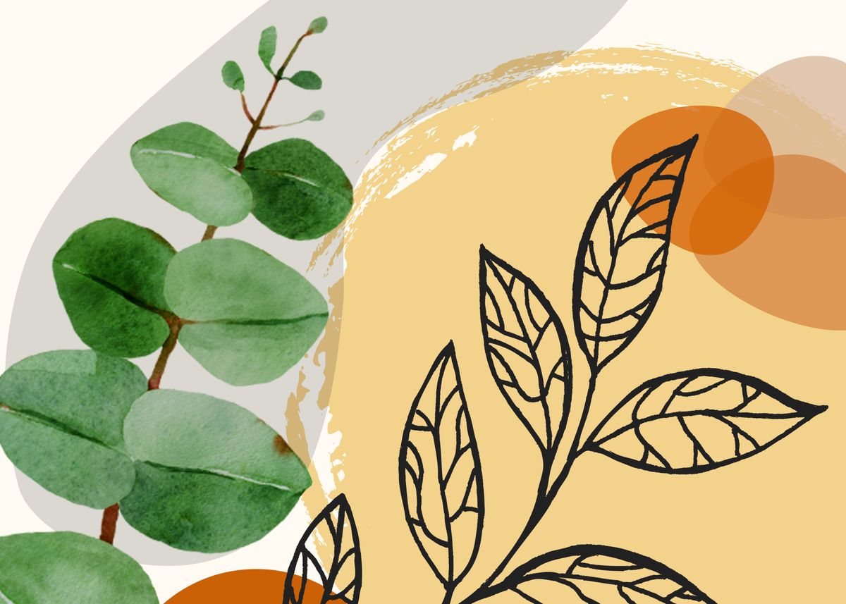 'Botanical Boho Green' Poster, picture, metal print, paint by Esskay ...