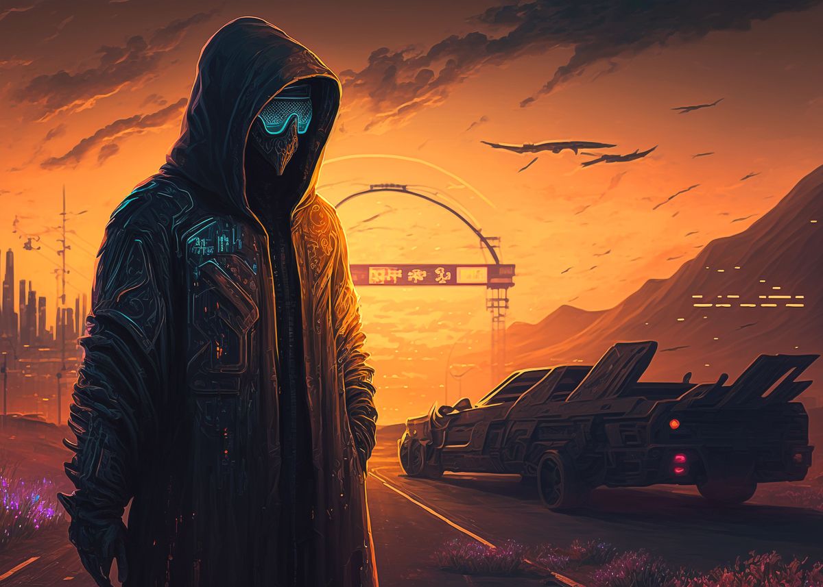 ' Cyber Death in Space' Poster, picture, metal print, paint by Nehar ...