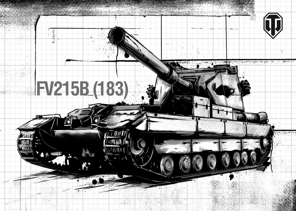 'FV215b (183)' Poster, picture, metal print, paint by World of Tanks | Displate