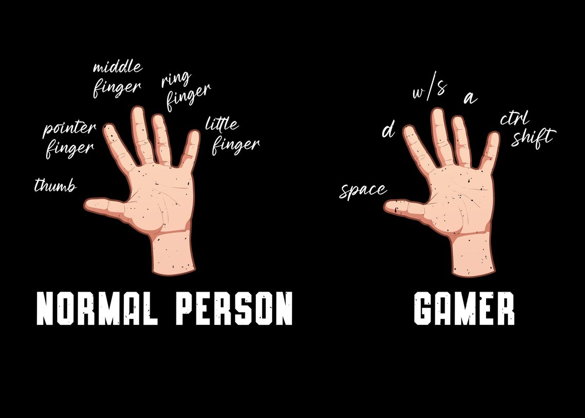 'Gamer Hands Gaming Love' Poster, picture, metal print, paint by Chris ...