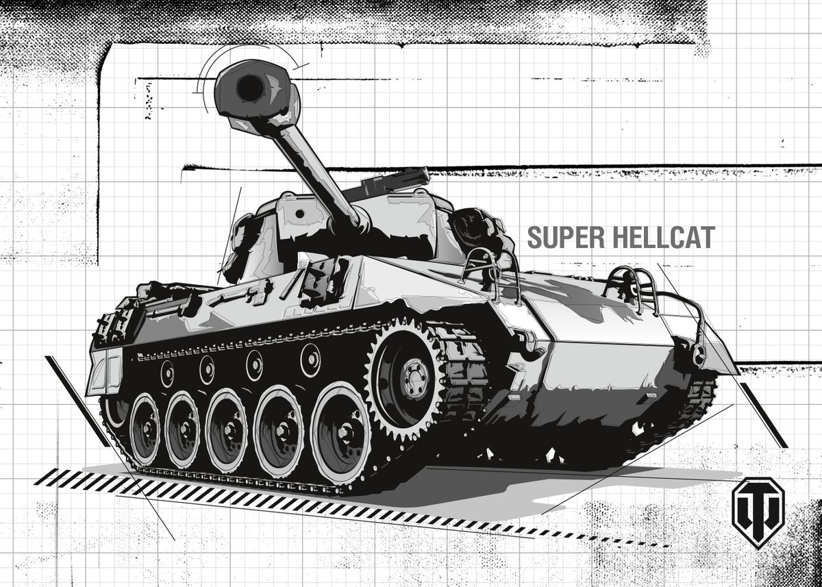 'Super Hellcat' Poster, picture, metal print, paint by World of Tanks | Displate