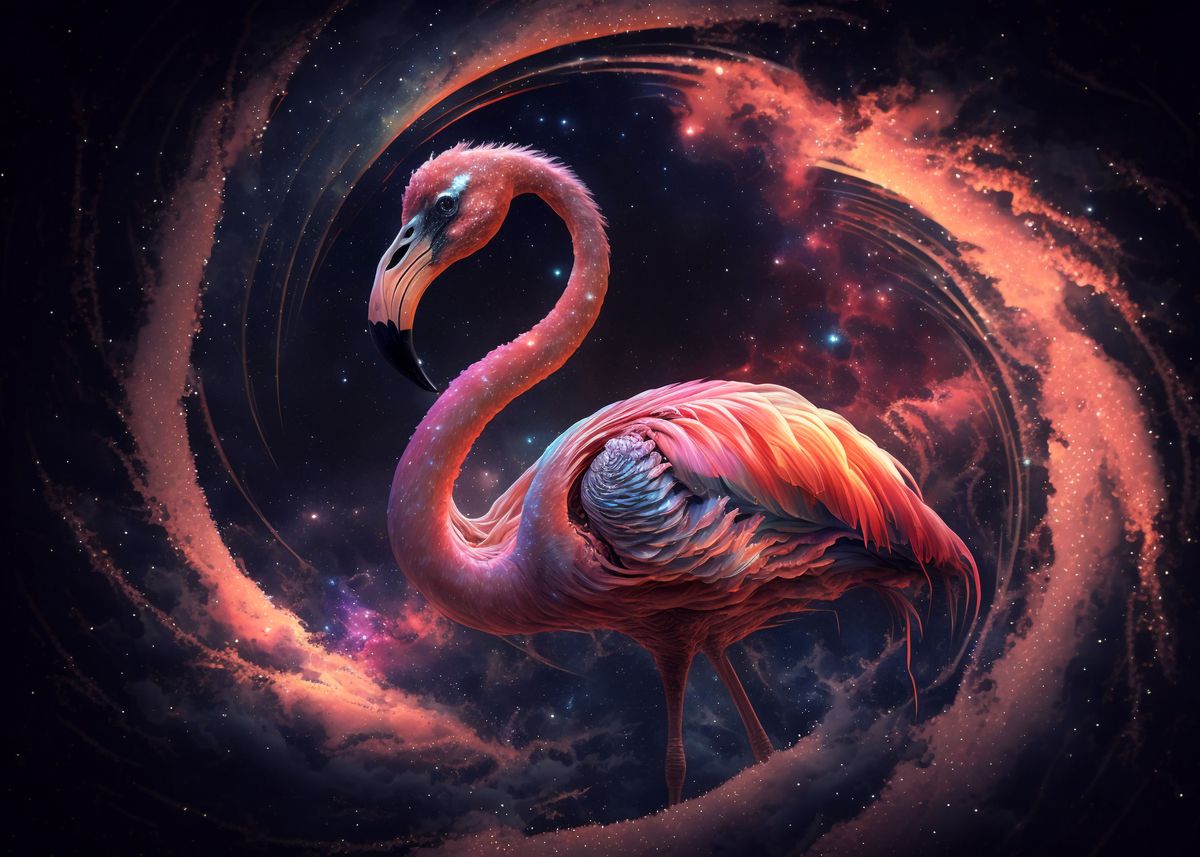 'Spirit Animal Flamingo' Poster, picture, metal print, paint by Jiri ...