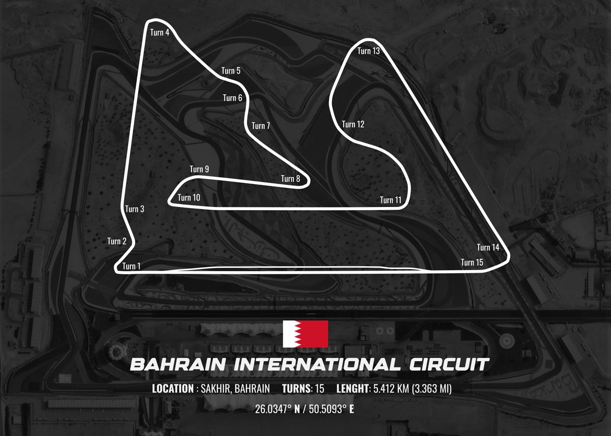 'Bahrain Circuit' Poster, picture, metal print, paint by Ahmad Nur ...