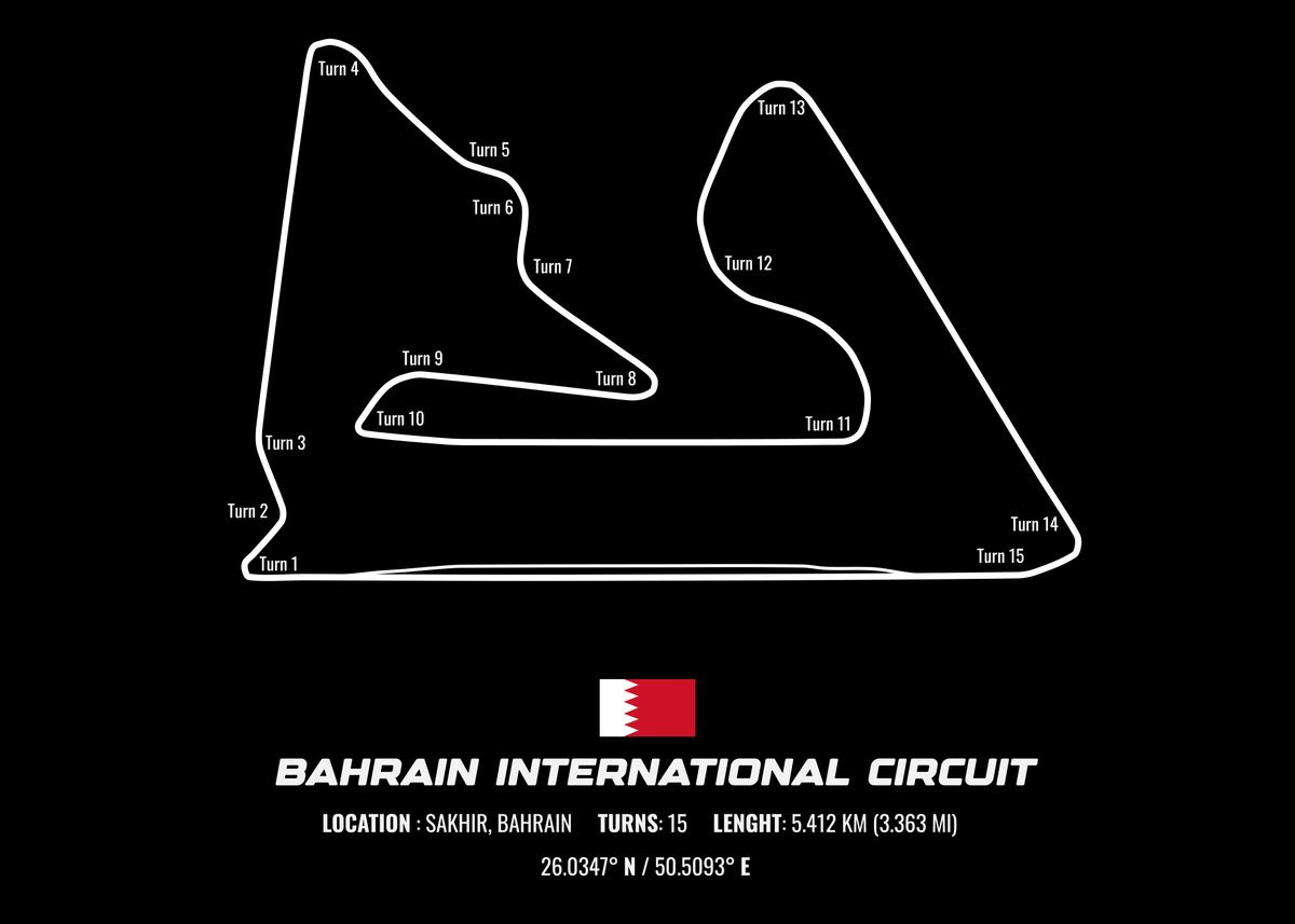 'Bahrain Circuit' Poster, picture, metal print, paint by Ahmad Nur ...