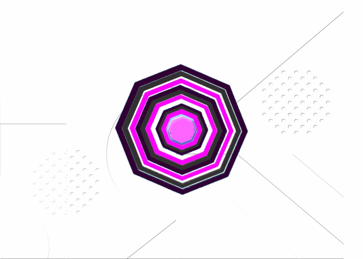 'octagonal' Poster, picture, metal print, paint by PLUOCK KOK | Displate