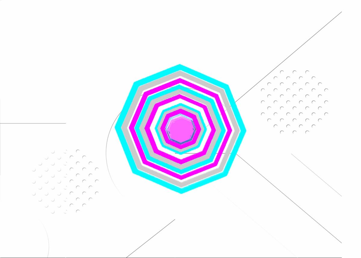 'octagon' Poster, picture, metal print, paint by PLUOCK KOK | Displate