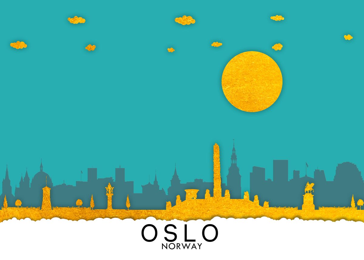 'Oslo Norway' Poster, picture, metal print, paint by Dalton Joyce ...