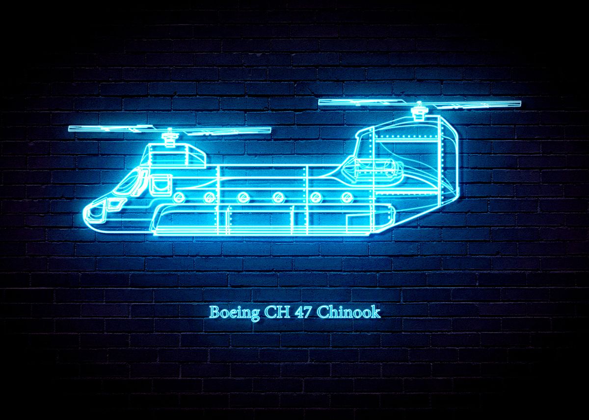 'Boeing CH 47 Chinook' Poster, picture, metal print, paint by Retal ...