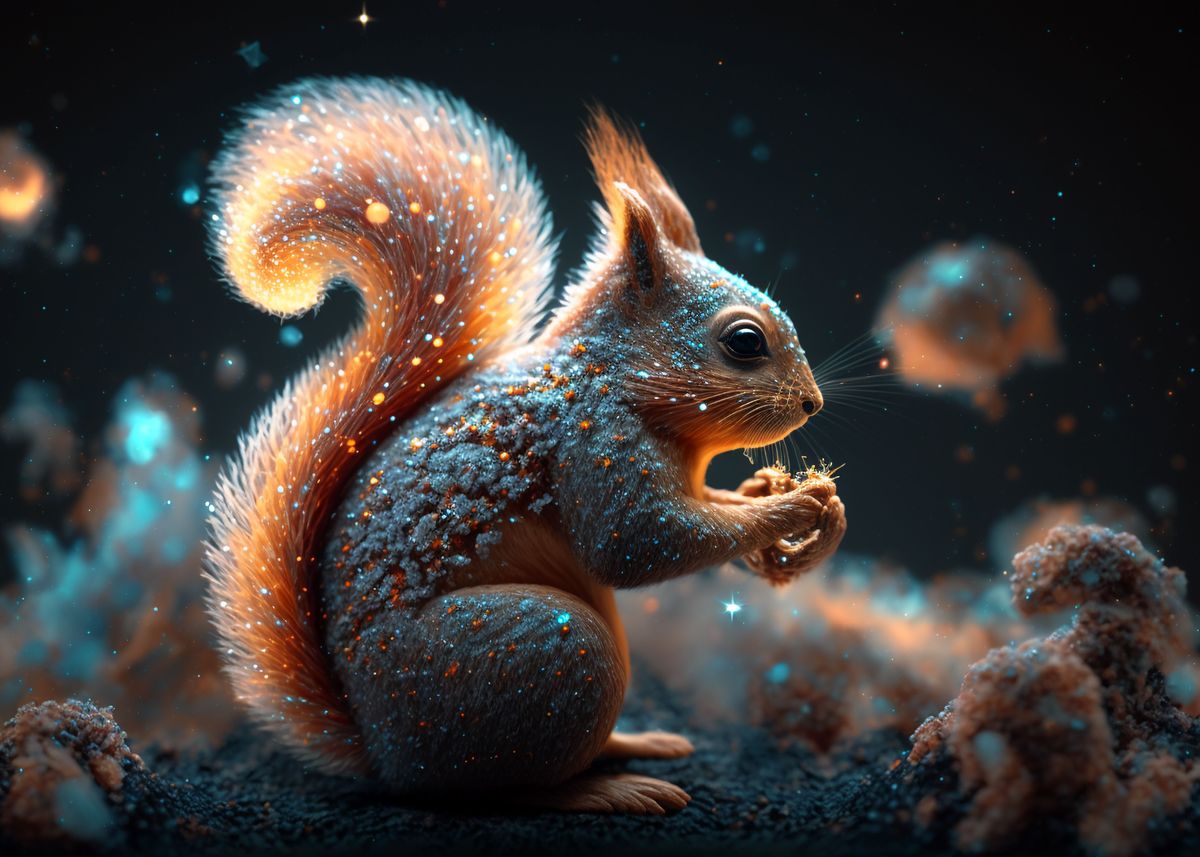 'Spirit Animal Squirrel' Poster, picture, metal print, paint by Jiri ...
