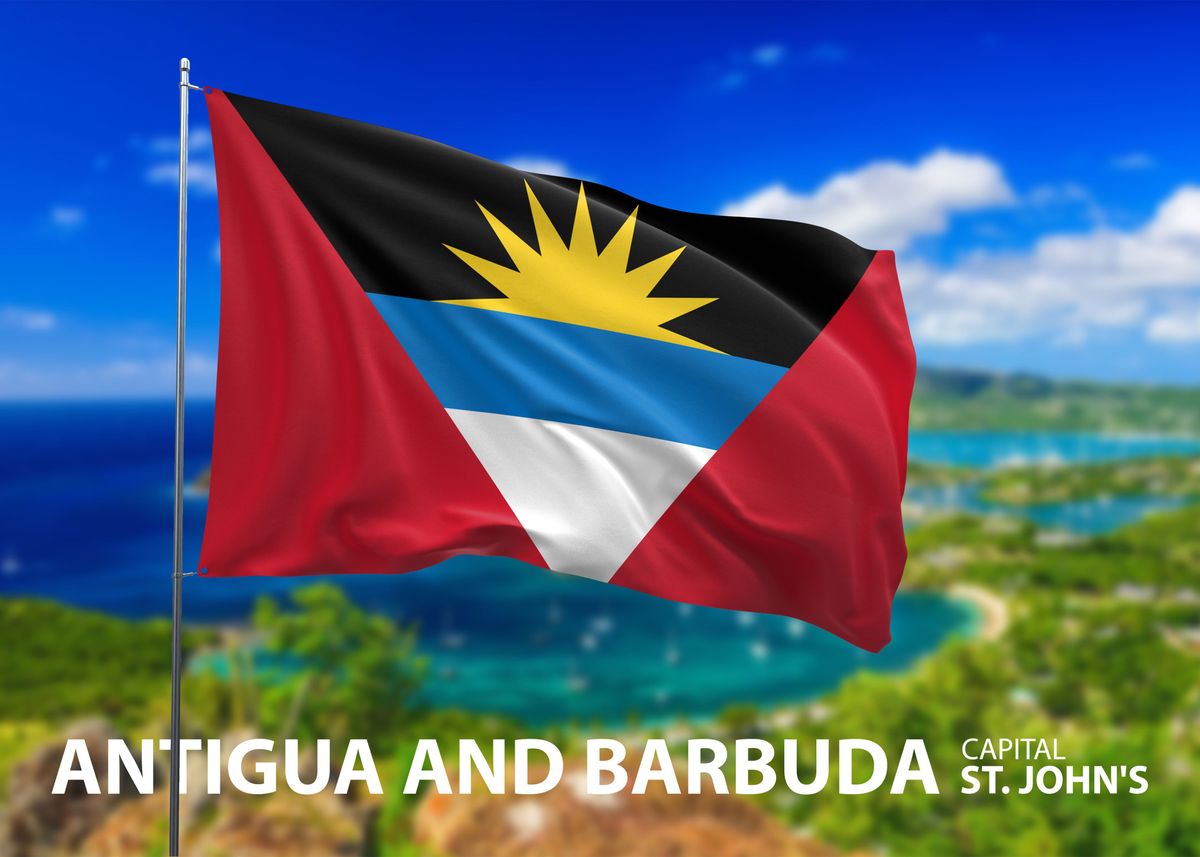 'Antigua and Barbuda Flag' Poster, picture, metal print, paint by ...