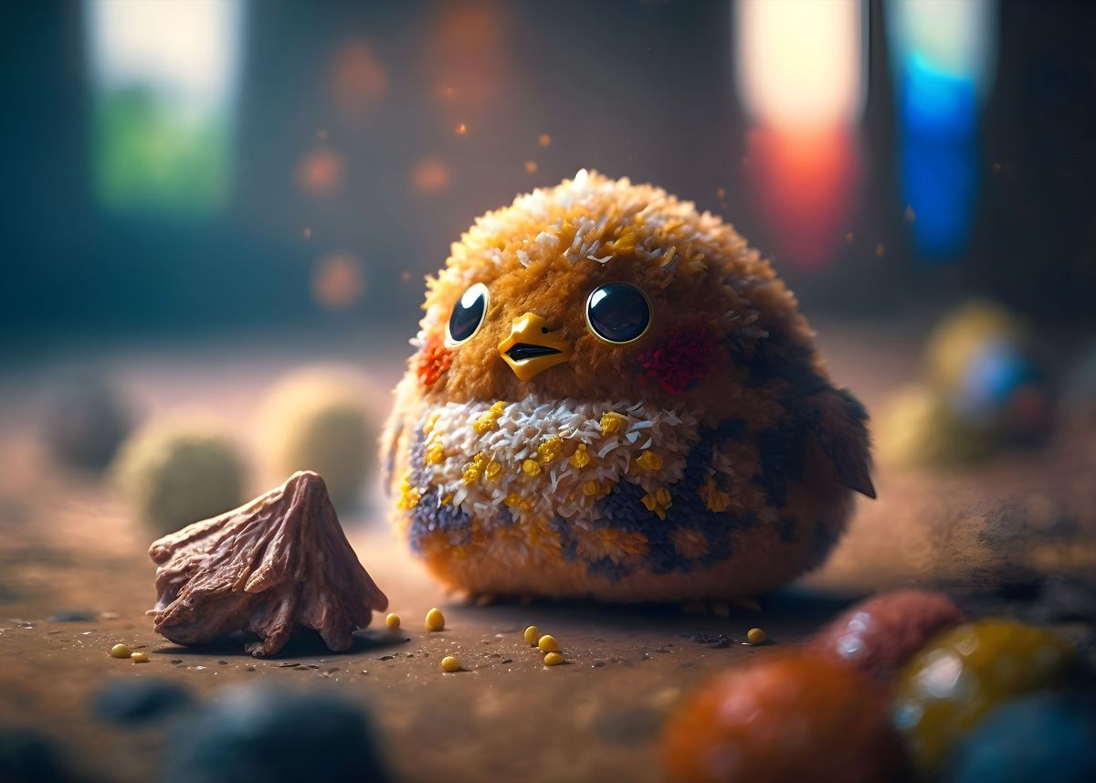 'Wooly Chicken' Poster, picture, metal print, paint by Jai Kingsdale ...