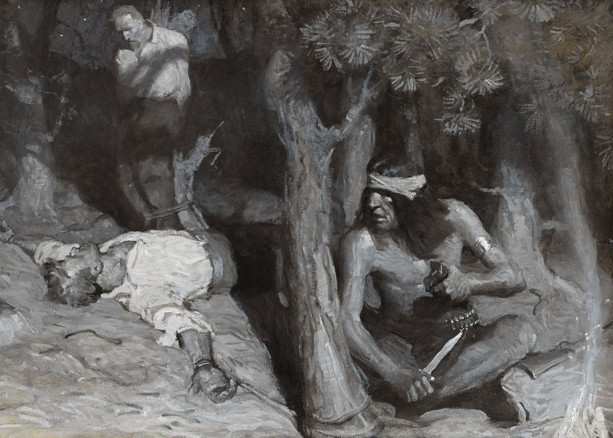 'Indian With His Captives' Poster, picture, metal print, paint by ...