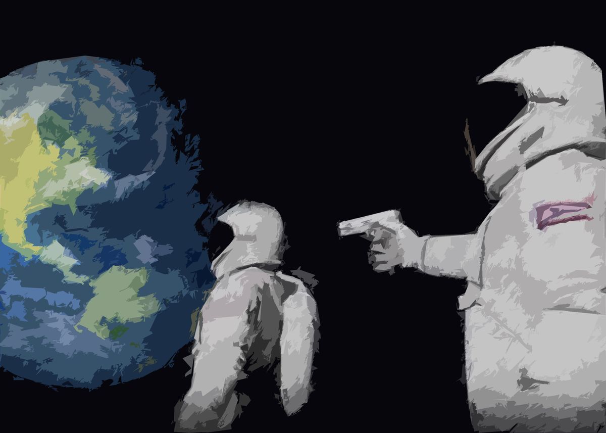 'Always has been' Poster, picture, metal print, paint by cypher the ...