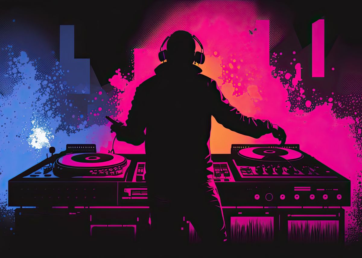 'DJ in a concert AI Art' Poster, picture, metal print, paint by Aicanfeel | Displate