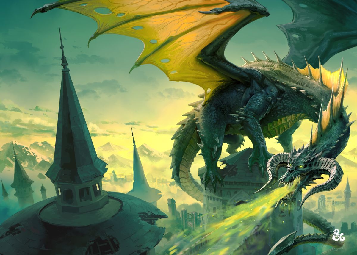 'Acid Breath' Poster, picture, metal print, paint by Dungeons and ...