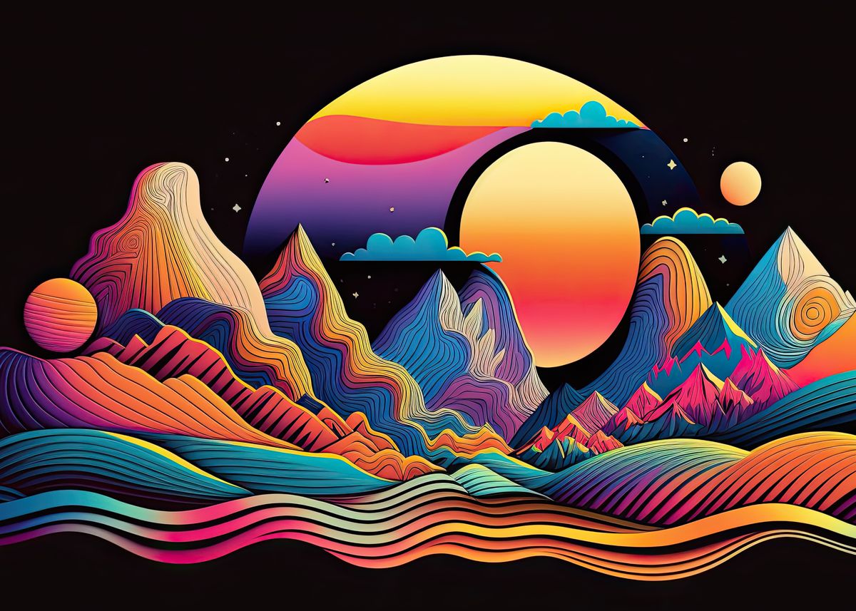 'Trippy travel AI Art' Poster, picture, metal print, paint by Aicanfeel ...