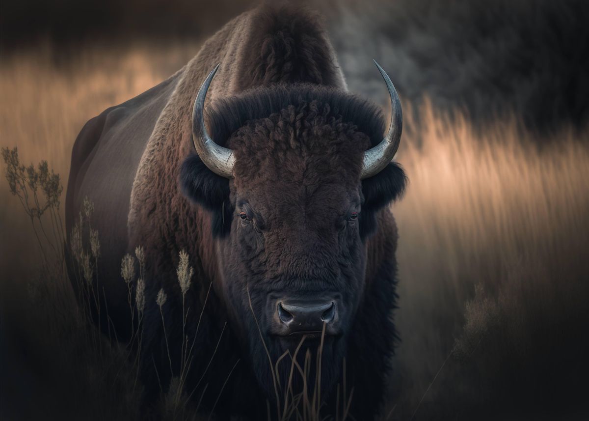 'Bison Portrait' Poster, picture, metal print, paint by Sam Brady ...