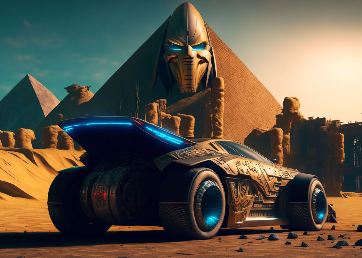 'Neon Futuristic Car ' Poster, picture, metal print, paint by ...