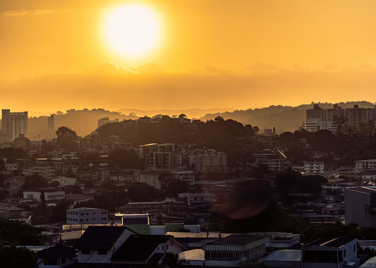 'Sunset in Panama City' Poster, picture, metal print, paint by Darren ...