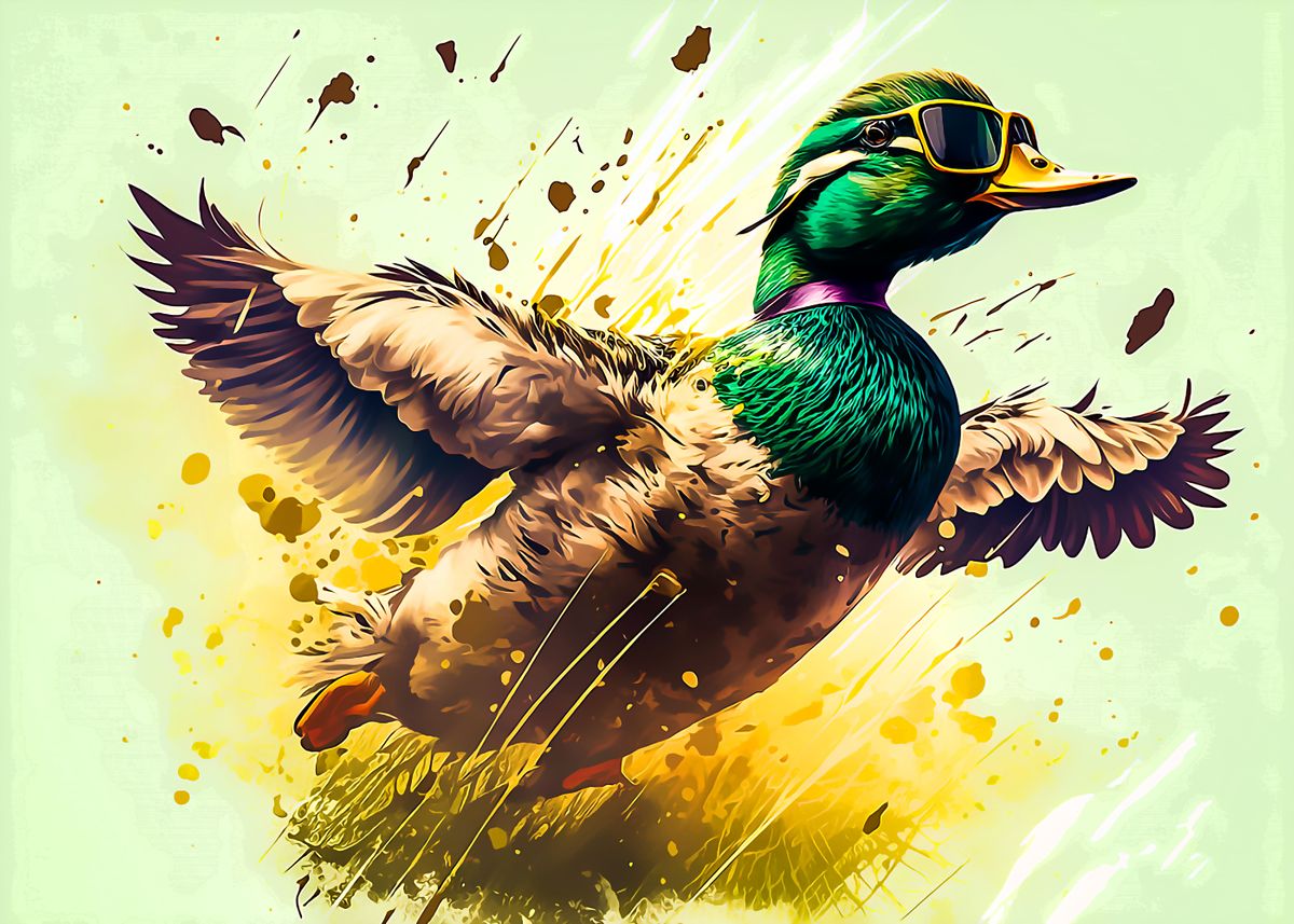 'Mallard Duck' Poster, picture, metal print, paint by LUONG HUY | Displate