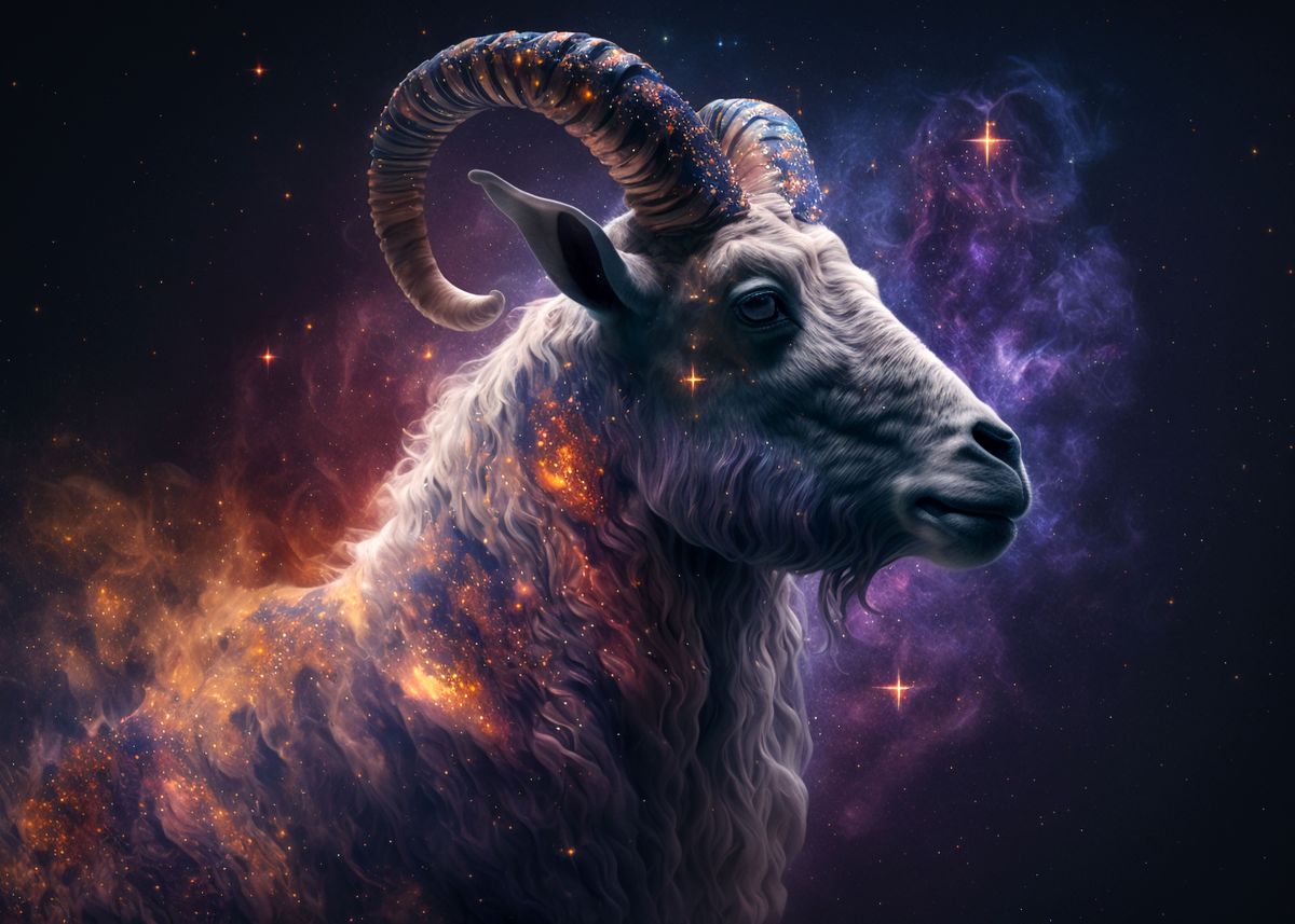 'Spirit Animal Goat' Poster, picture, metal print, paint by Jiri ...