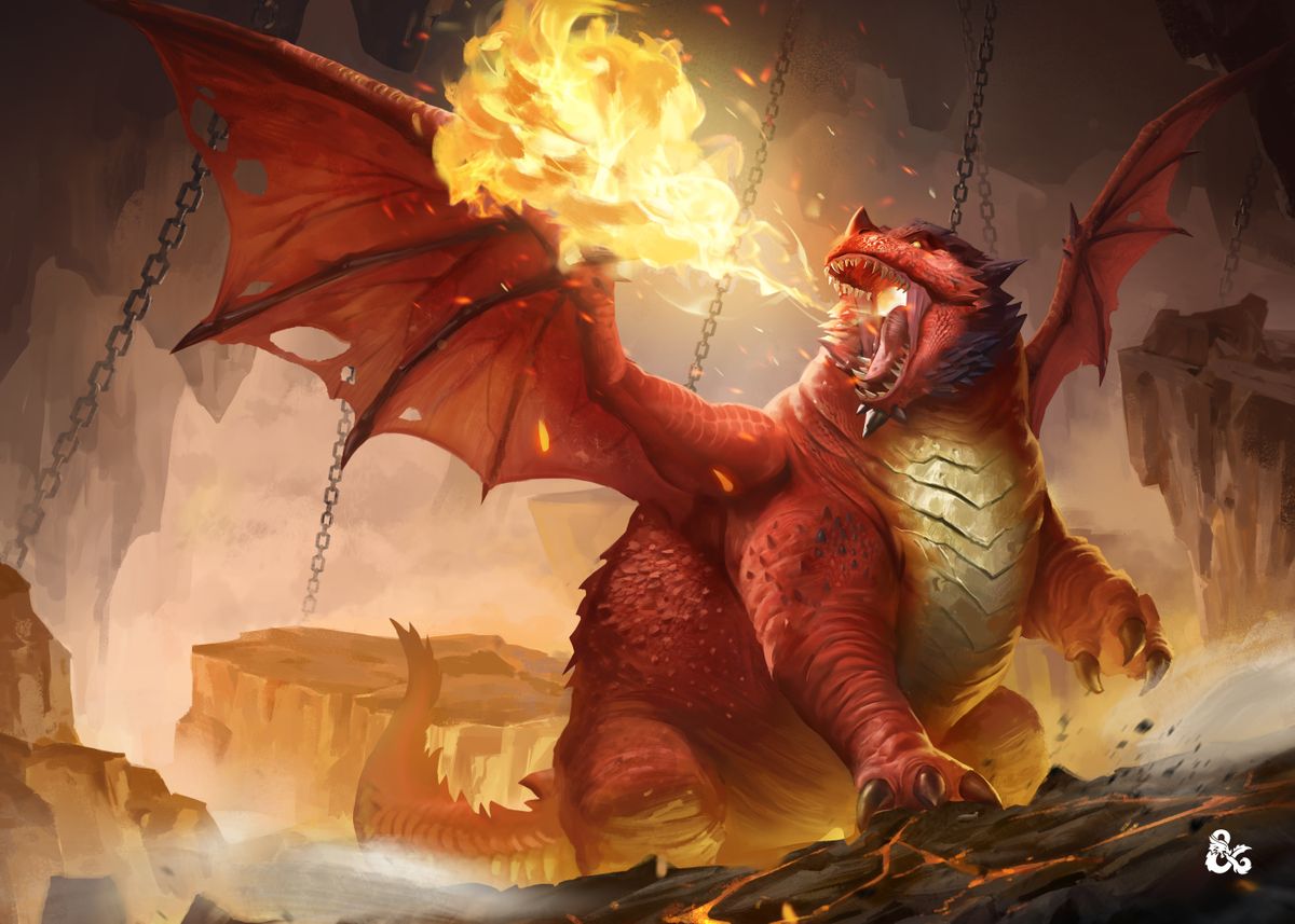 'Fire Breath' Poster, picture, metal print, paint by Dungeons and ...