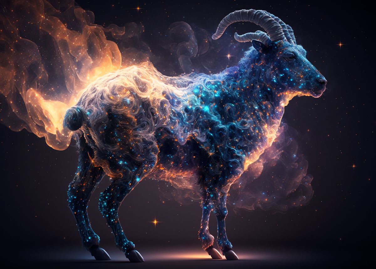 'Spirit Animal Goat' Poster, picture, metal print, paint by Jiri ...