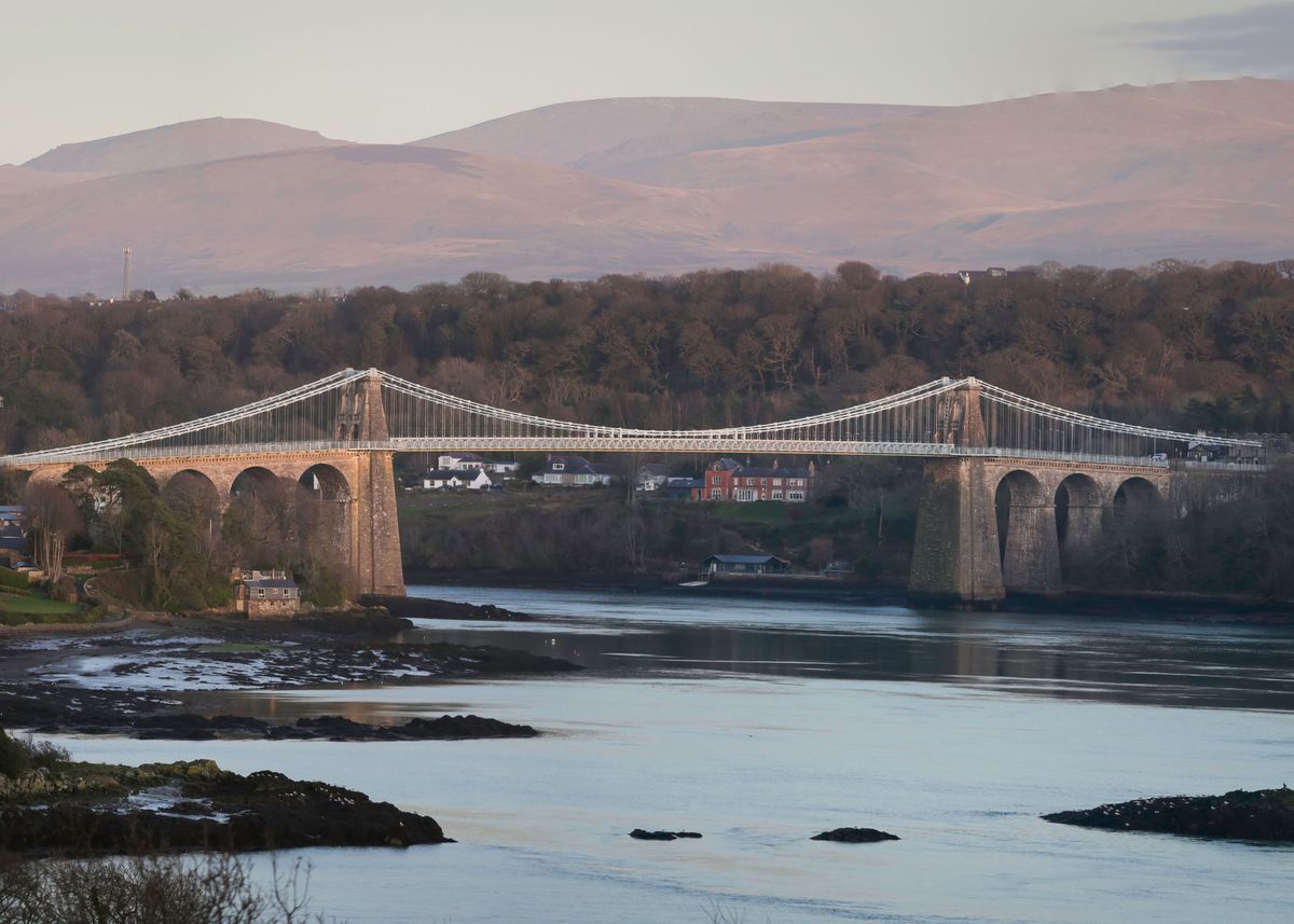 'Menai Suspension Bridge' Poster, picture, metal print, paint by ...