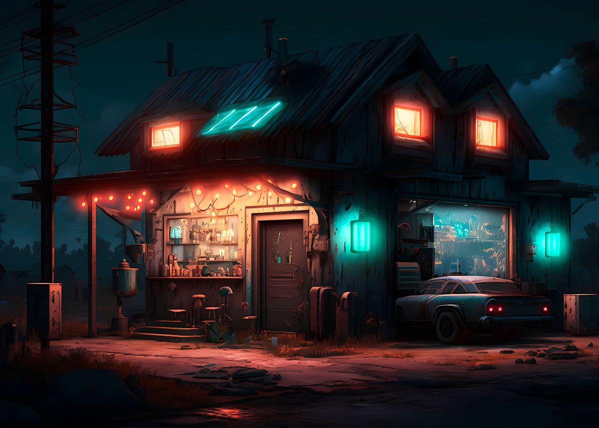 'Fallout Style Shelter' Poster, picture, metal print, paint by Artexio ...