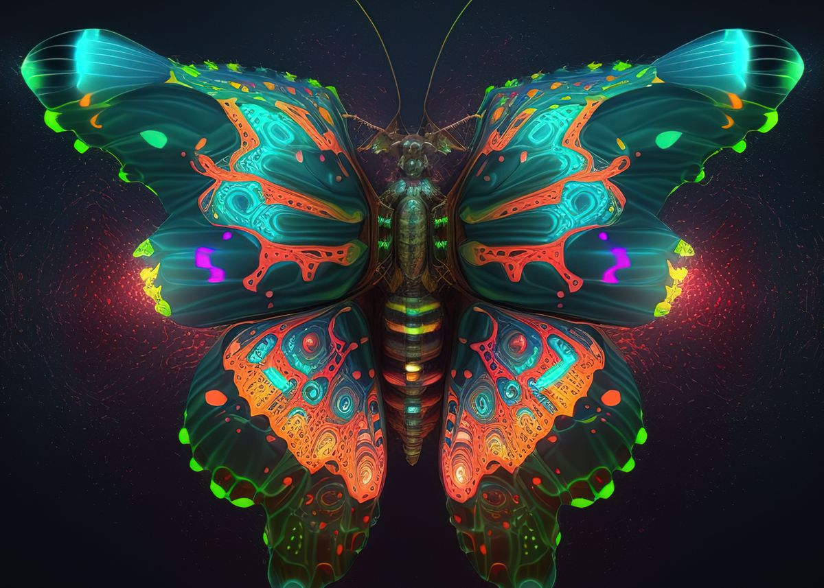 'Butterfly colorful' Poster, picture, metal print, paint by Artmatrusa ...