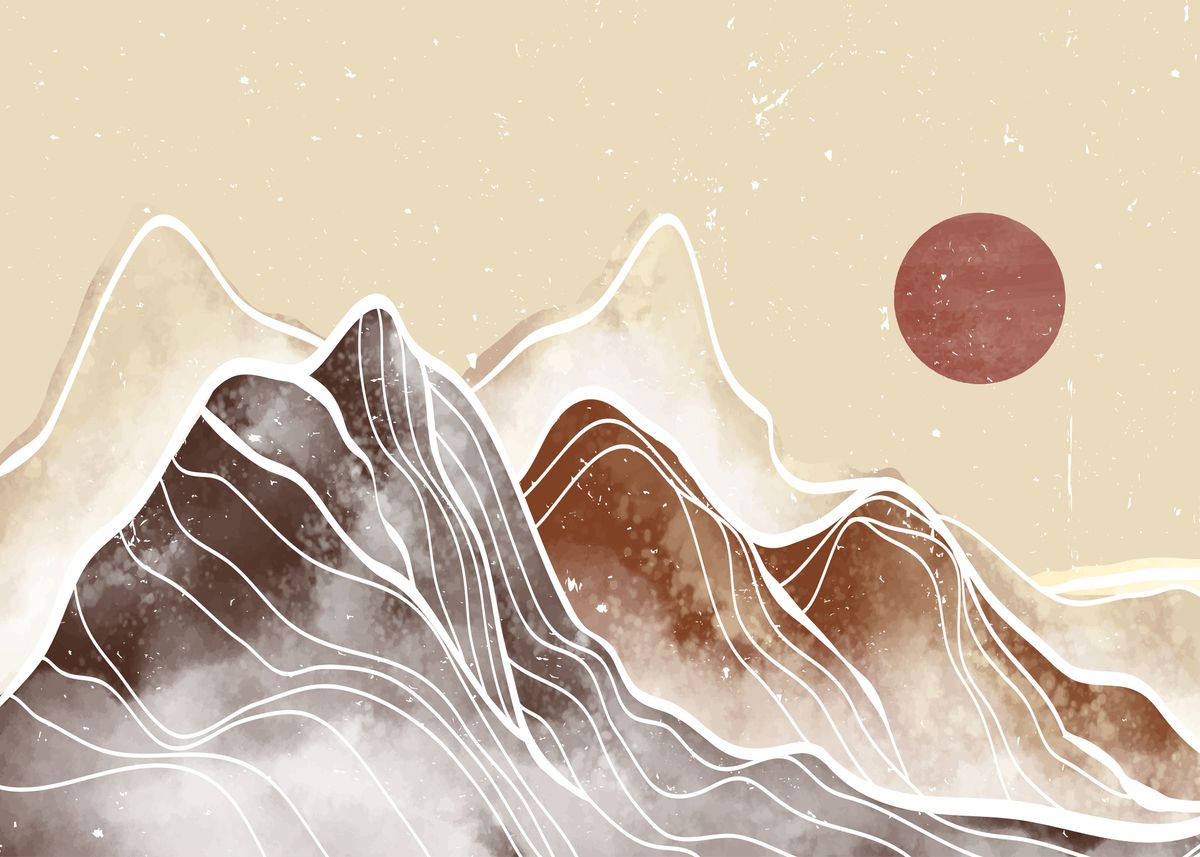 'Abstract Mountain art' Poster, picture, metal print, paint by budi ...