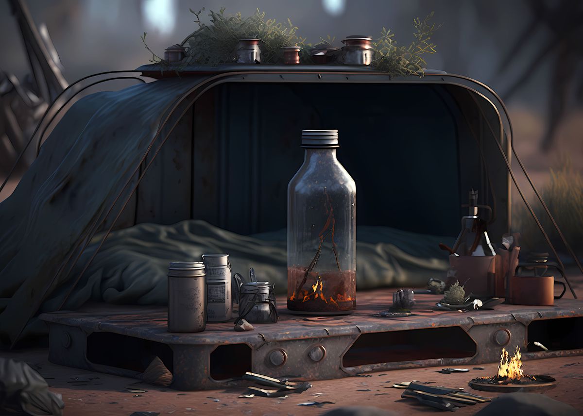 'Small Wasteland Shelter' Poster, picture, metal print, paint by ...