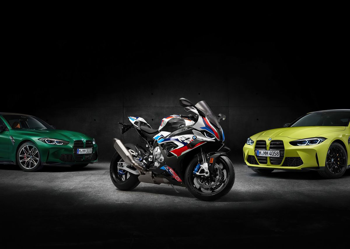 'BMW S1000RR BMW M4' Poster, picture, metal print, paint by Monster Car ...