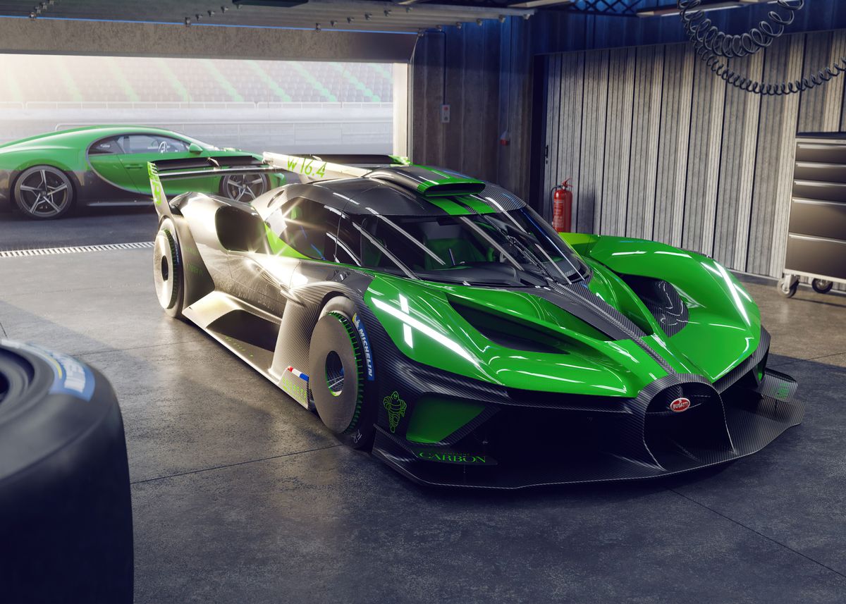 'Bugatti Bolide' Poster, picture, metal print, paint by Va Mitha | Displate