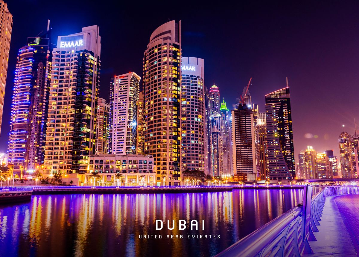 'Dubai ' Poster, picture, metal print, paint by Famous City | Displate
