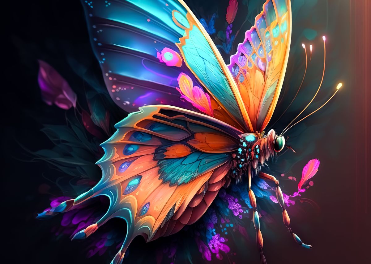 'Butterfly Multi Color' Poster by Dragon Ball Z | Displate