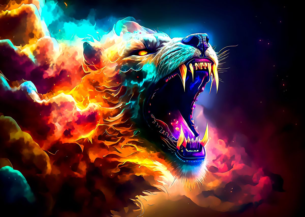 'Lion' Poster, picture, metal print, paint by minh doan | Displate