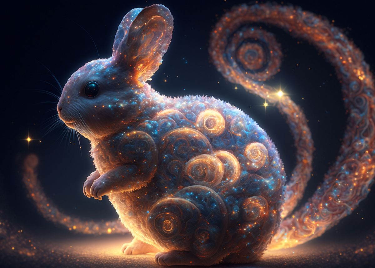 'Spirit Animal Rabbit' Poster, picture, metal print, paint by Jiri ...