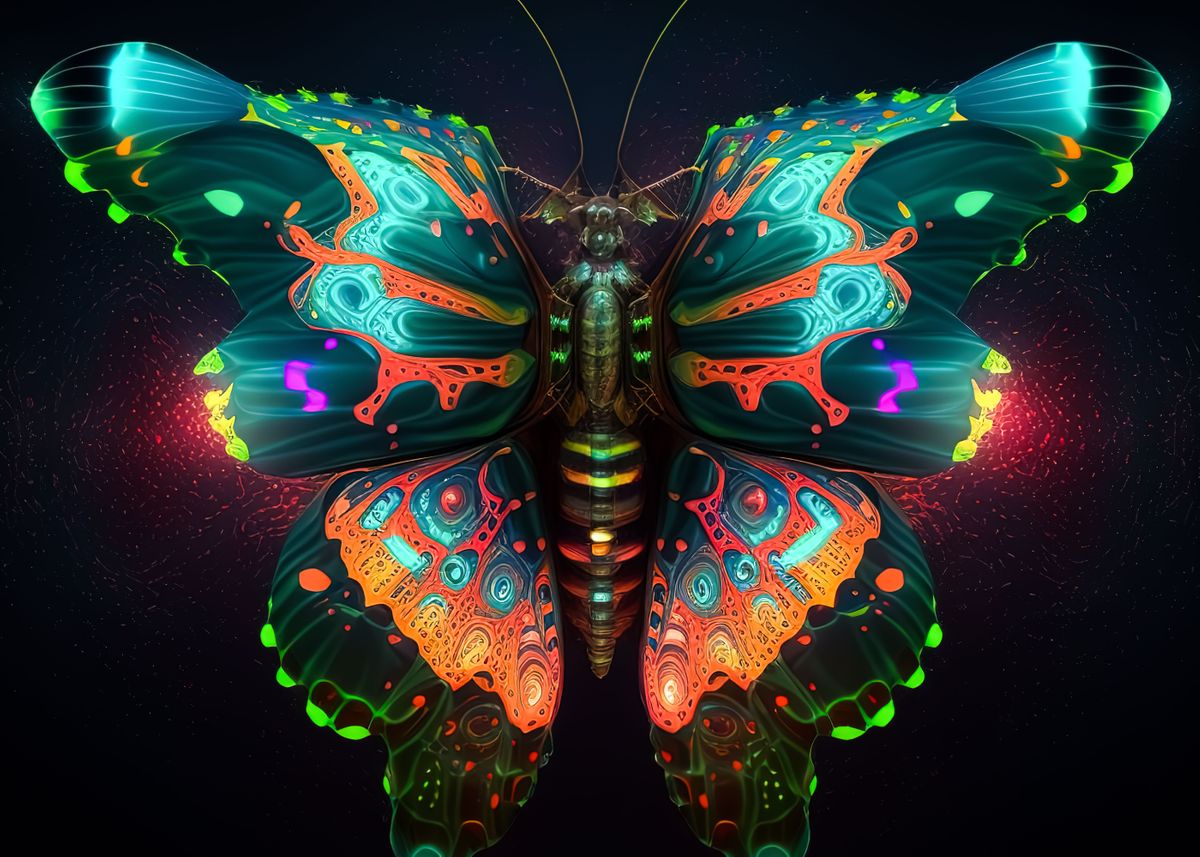 'Butterfly in the Night' Poster, picture, metal print, paint by Soul of ...