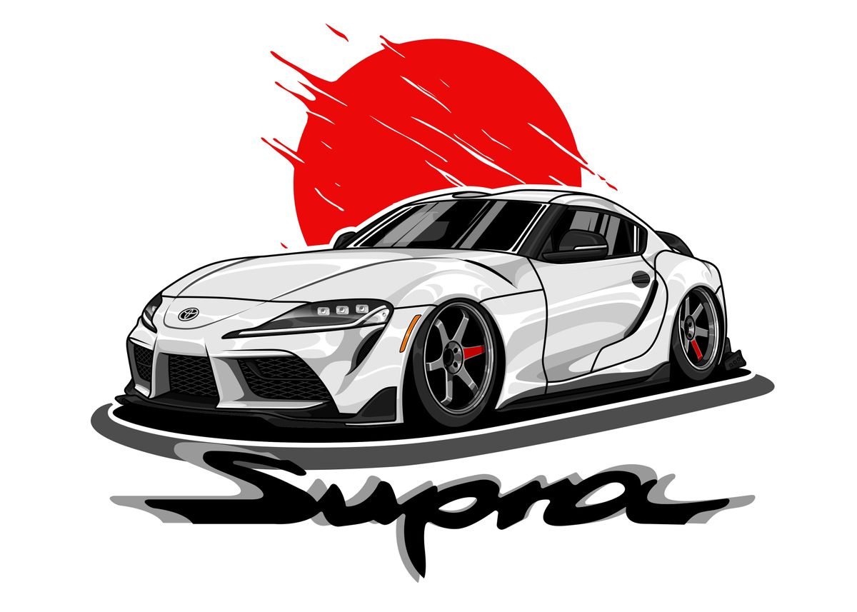 'Toyota Supra A90 Mark V' Poster, picture, metal print, paint by Heru ...