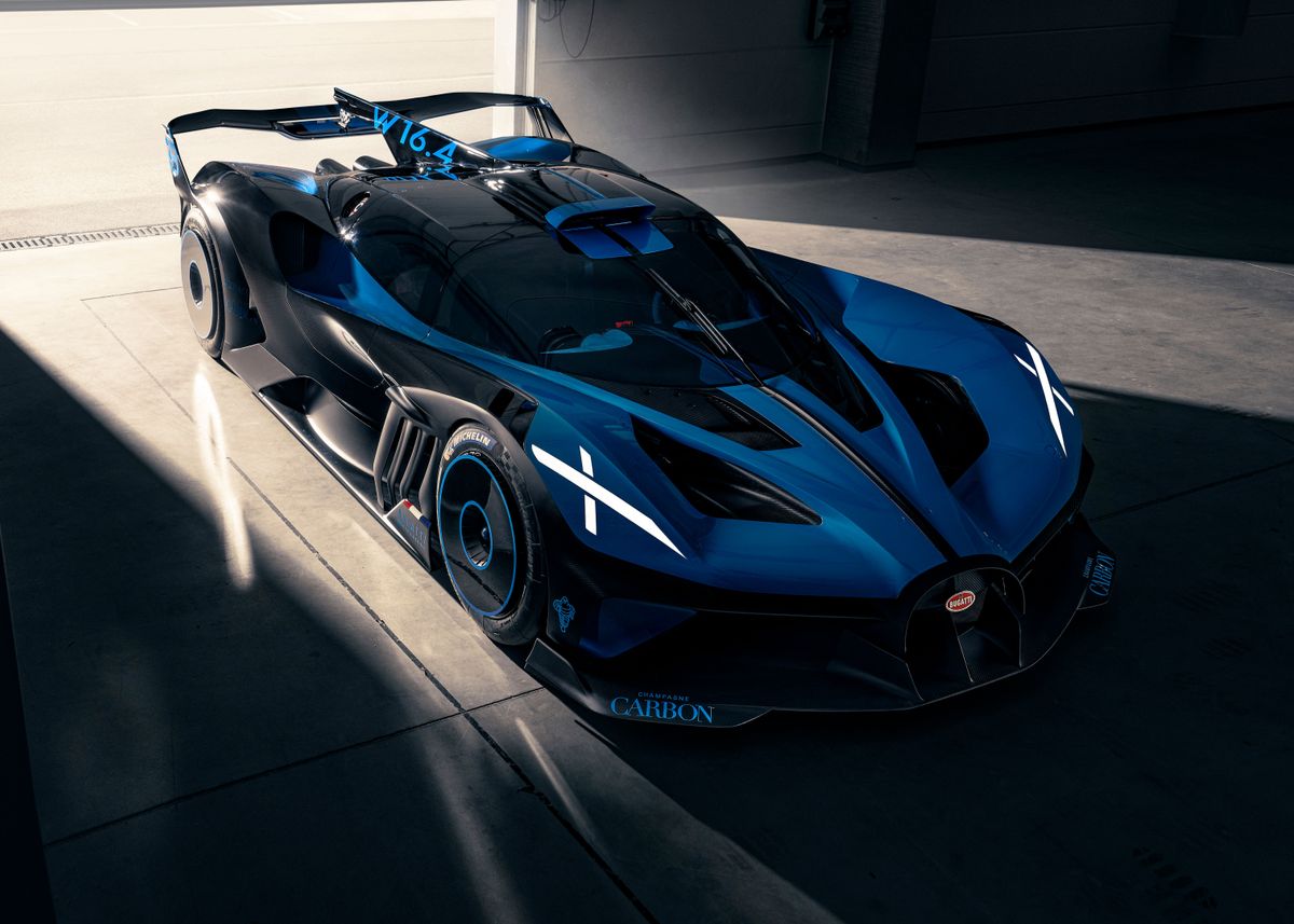 'bugatti bolide blue black' Poster, picture, metal print, paint by El ...