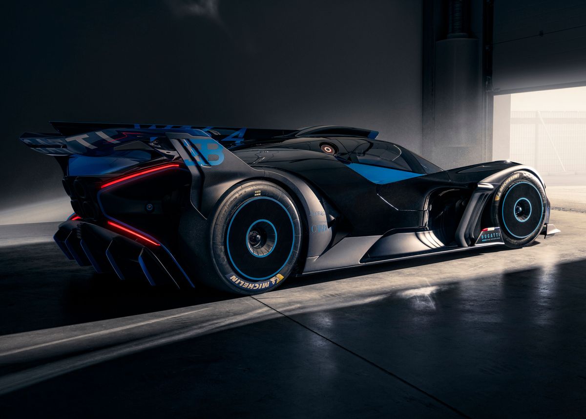 'bugatti bolide blue black' Poster, picture, metal print, paint by El ...